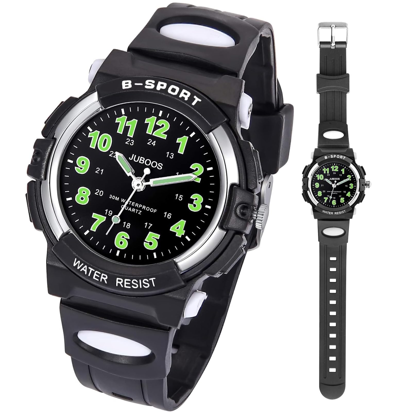 Juboos Kids Analog Watch, Childrens Waterproof Quartz Watch for 5-14 Years Old Boys Girls Time Teaching Sports Outdoor Wirstwatch