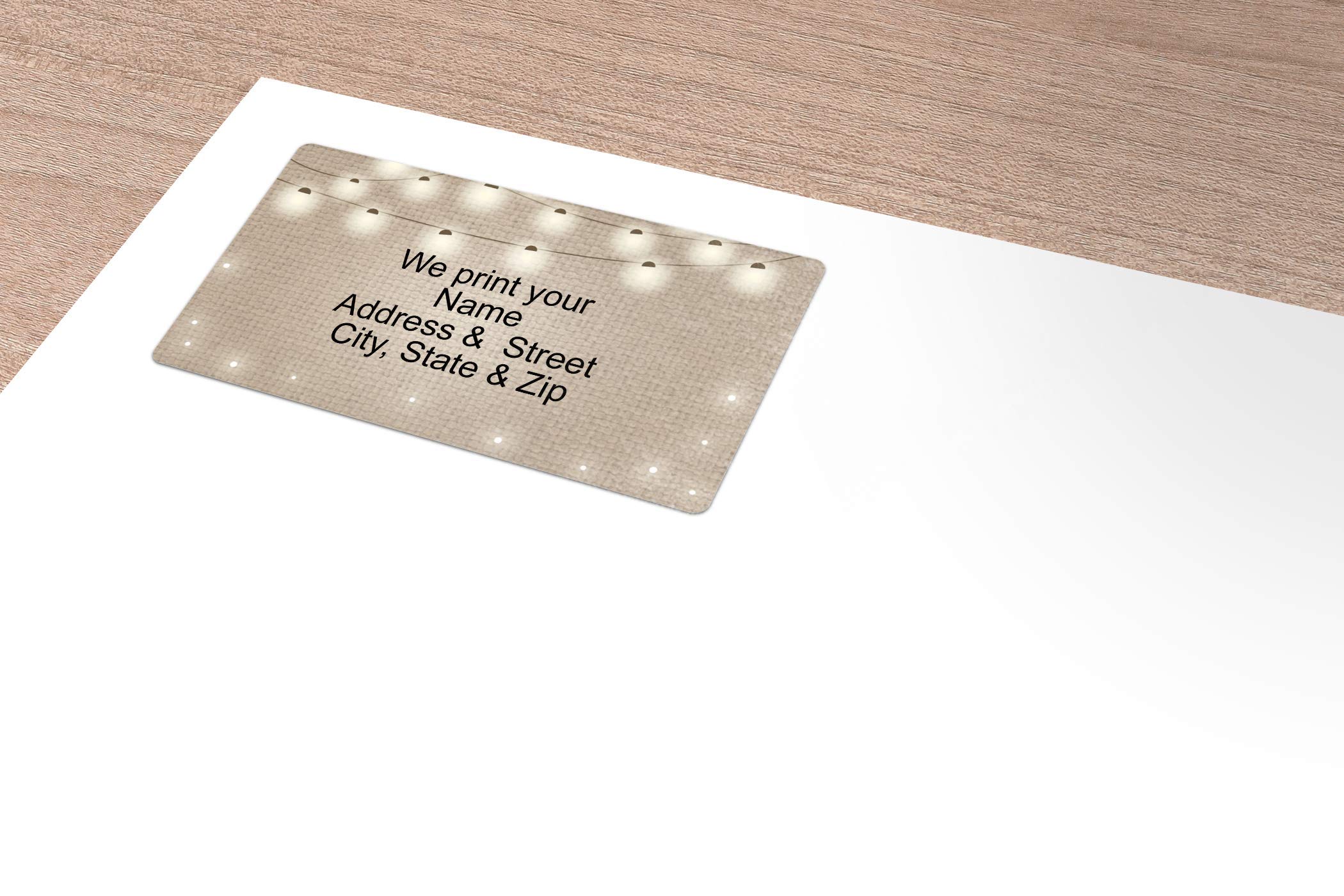 Rustic Address Label - Customized Return Address Label - 90 Labels (Lights)