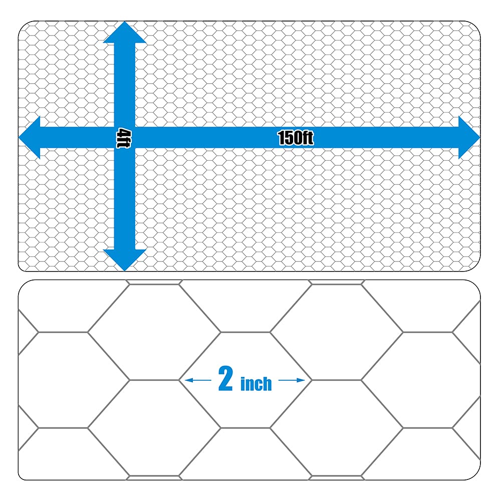 Fencer Wire 20 Gauge Galvanized Poultry Hex Netting with 2 inch Mesh