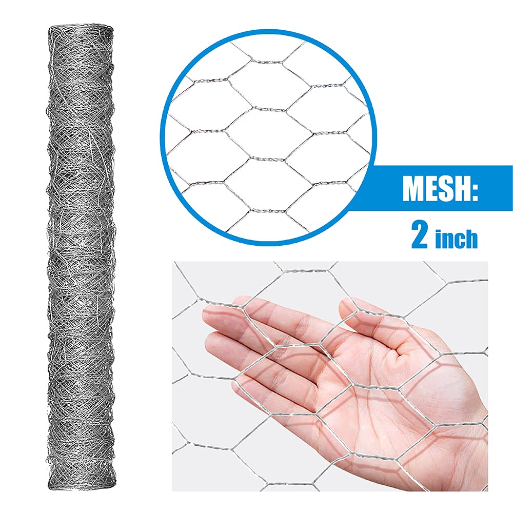 Fencer Wire 20 Gauge Galvanized Poultry Hex Netting with 2 inch Mesh
