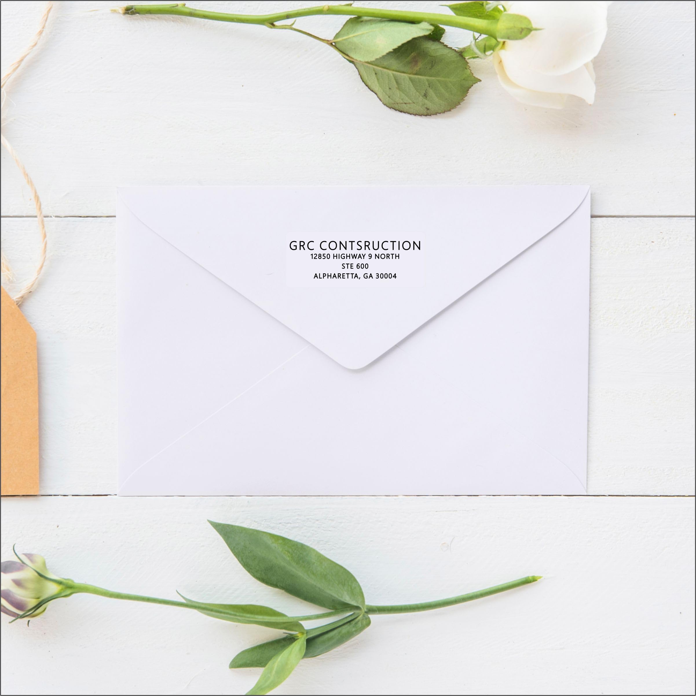 PrettySweetParty White Return Address Labels - Personalized Stickers for Envelopes and Mail, 250 Adhesive Peel and Stick Labels (Simple Sans Serif)