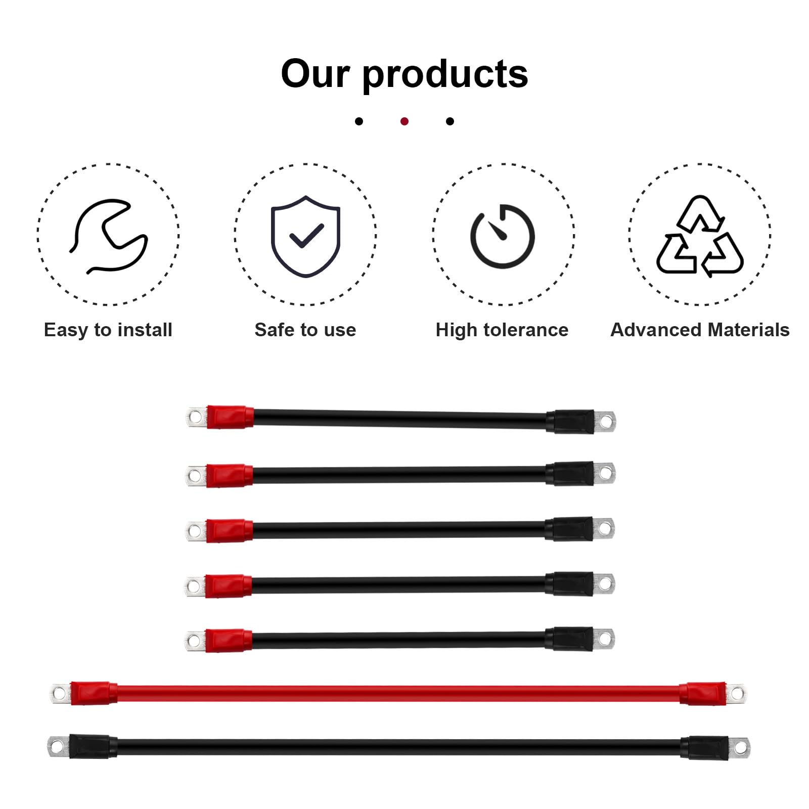 superbobi Cable 7 pc Set # 2 Awg HD Golf Cart Battery Club Car 48 Volt Wire Kit, Golf Cart Battery Cables Wiring Kit