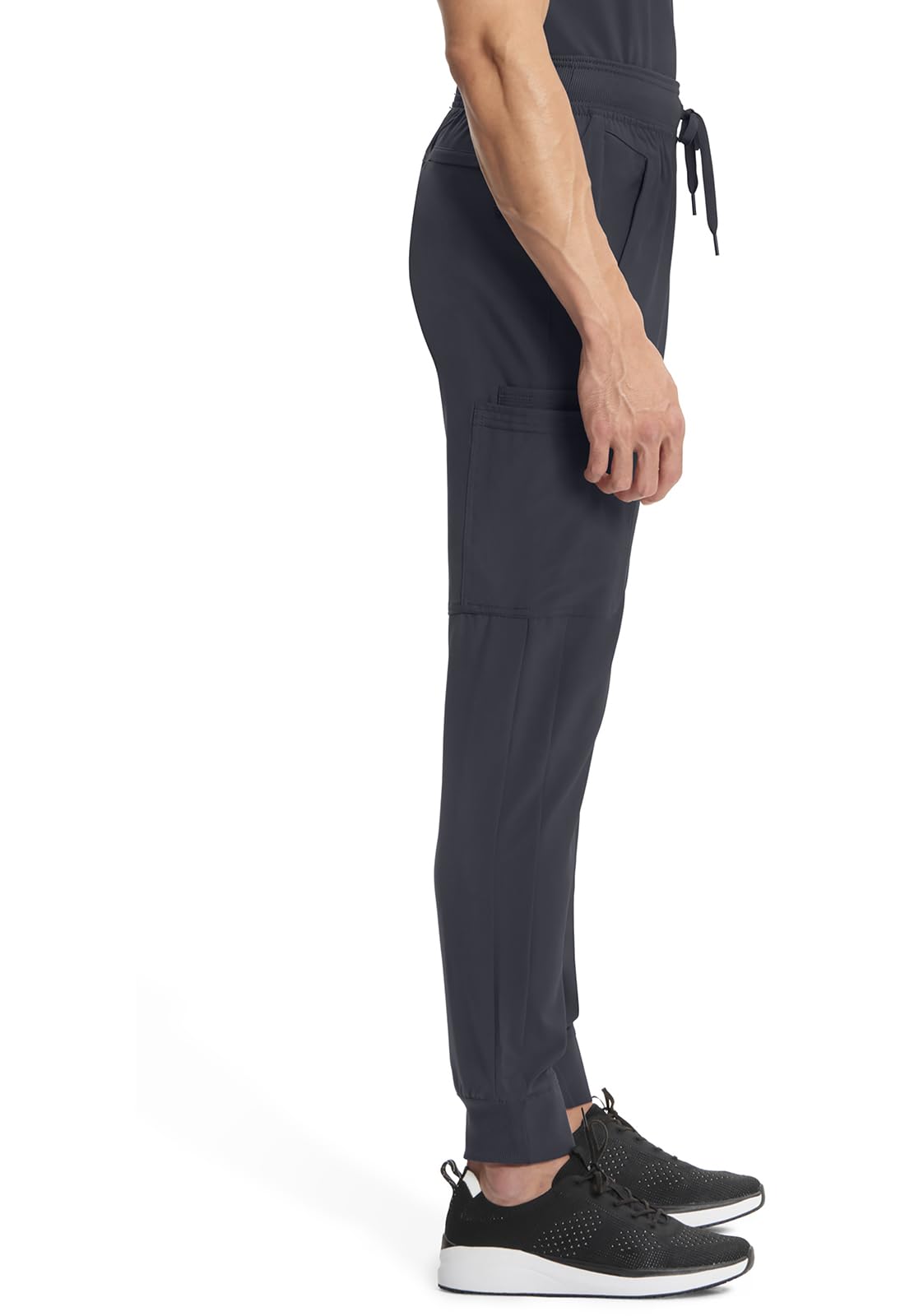 Infinity Cherokee Men's Jogger Pants with Drawstring Waist Mid Rise 5 Pockets Bottoms CK004AS, L Short, Pewter