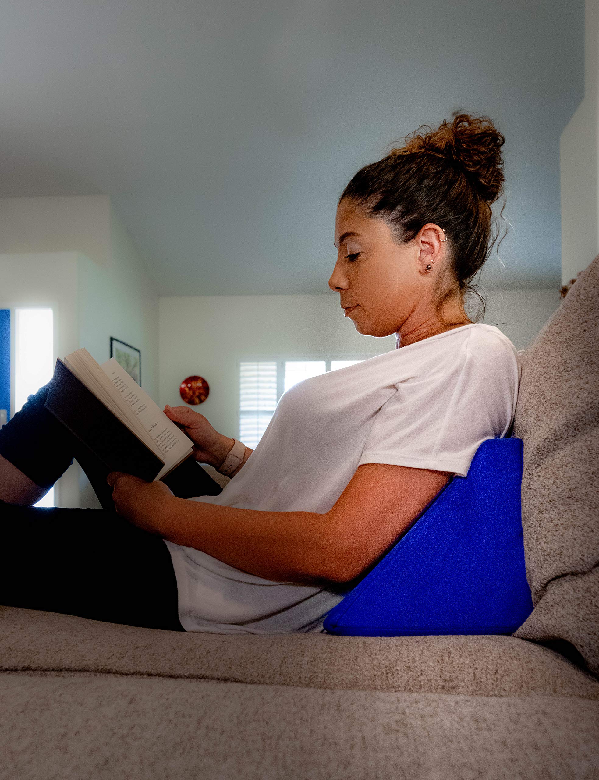 Bed Block Foot & Leg Elongation Pillow for Better Sleep | Elevation Support Foam Wedge Lifts The Sheets Around Your Feet | Increases Airflow While Removing Pressure 16 x 9.5 x 8.5 in Gray
