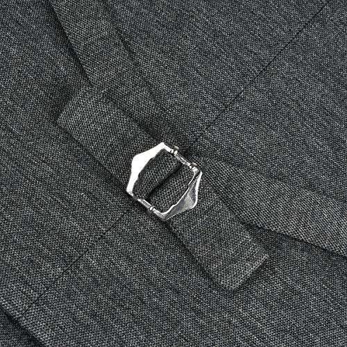 BOTVELA Mens Casual Dress Vest 4 Button Waistcoat (Grey, XX-Large)