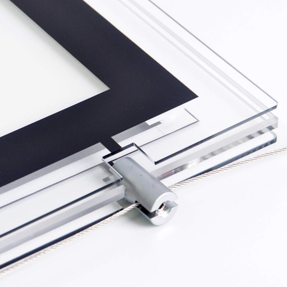 A4 Landscape Real Estate Window Hanging Display Office Led Acrylic Poster Frame Light Box Sign Holder (5pcs A4 a raw, Horizontally)