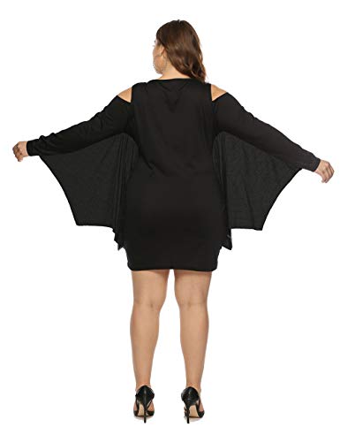 Gloria&Sarah Women's Halloween Spiderweb Plus Size Jersey Tunic Cosplay Costume Dress,Black,XXXXL
