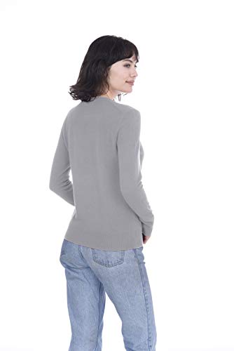 Cashmeren Women’s Basic V-Neck Sweater 100% Pure Cashmere Long Sleeve Classic Pullover (Pale Charcoal, XX-Large)