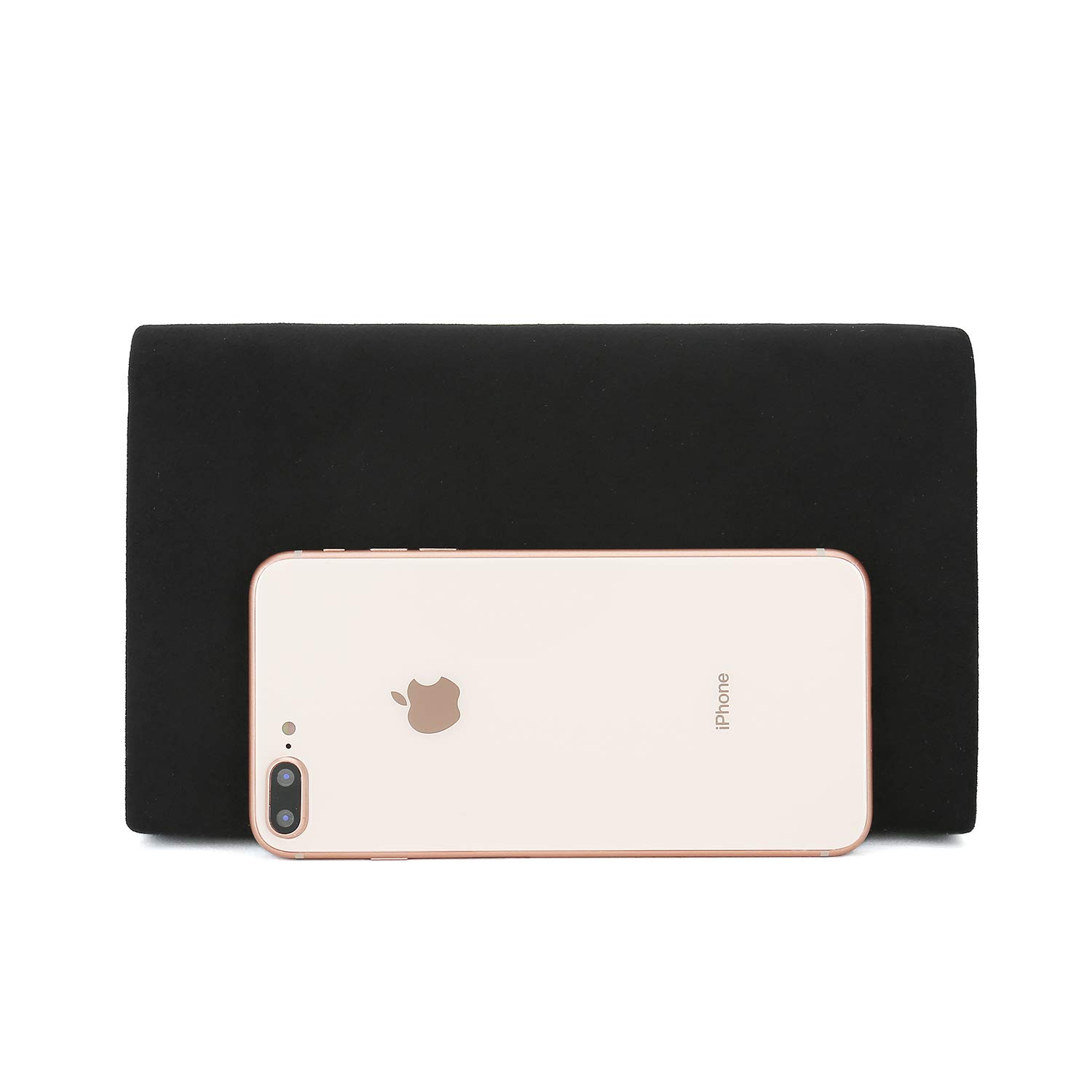 CHARMING TAILOR Faux Suede Clutch Bag Elegant Metal Binding Evening Bag for Wedding/Prom/Black-tie Events (Black)