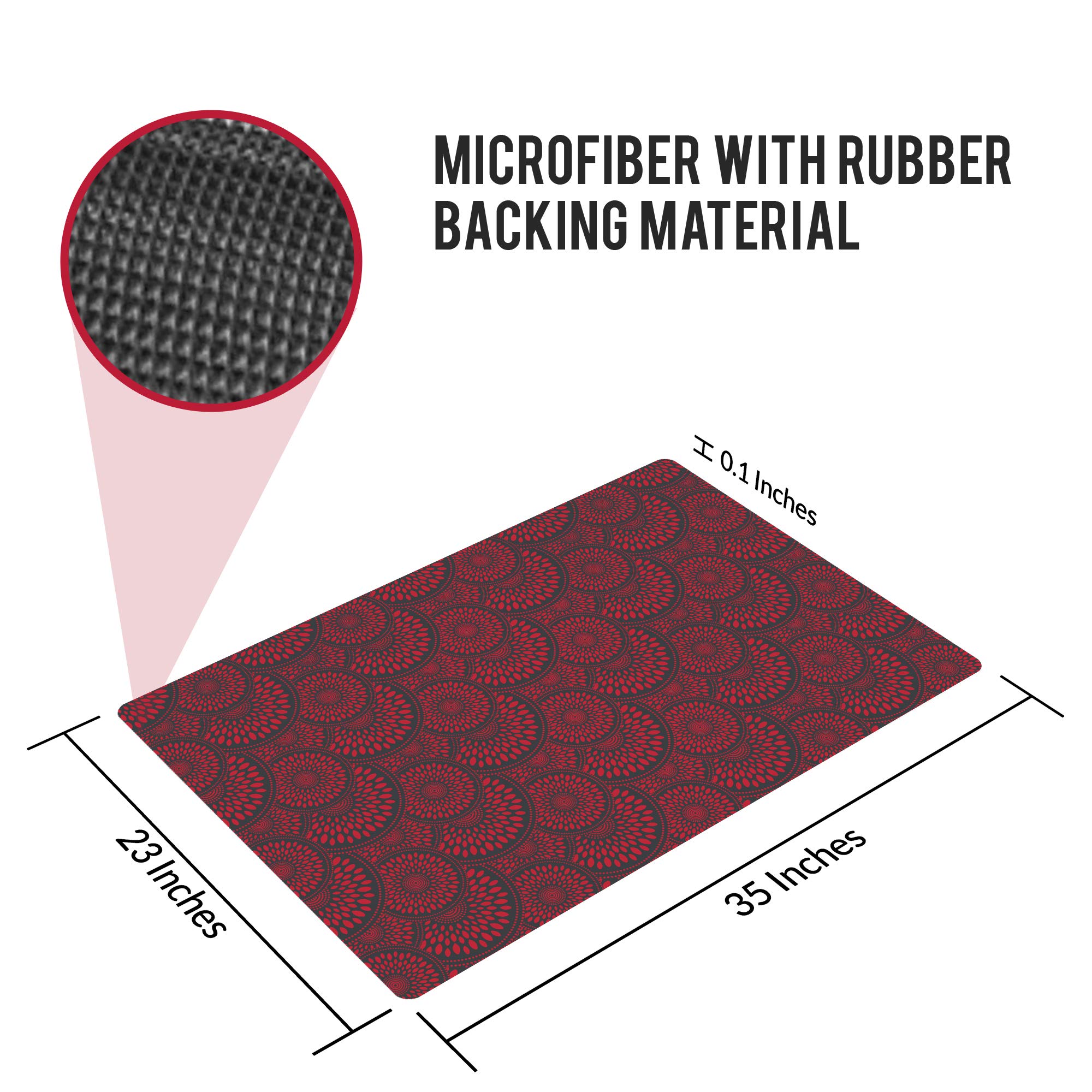 Shape28 Floor Mat Ultra-Thin Kitchen Bathroom Rug with Non Slip Rubber Backing 35βx23β Red Design 1S