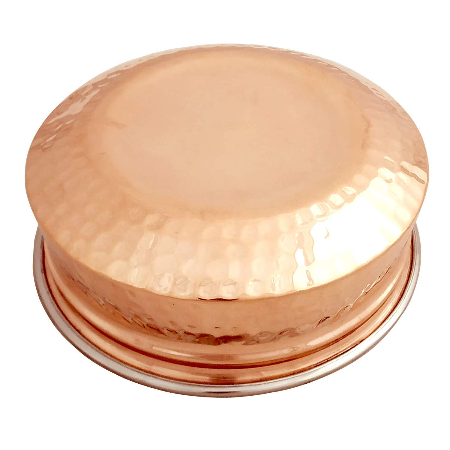 Prisha India Craft Stainless Steel Copper Handi Bowl for Serving Dishes, Serveware & Tableware | Capacity 300 ML, 1 No | Set of 2