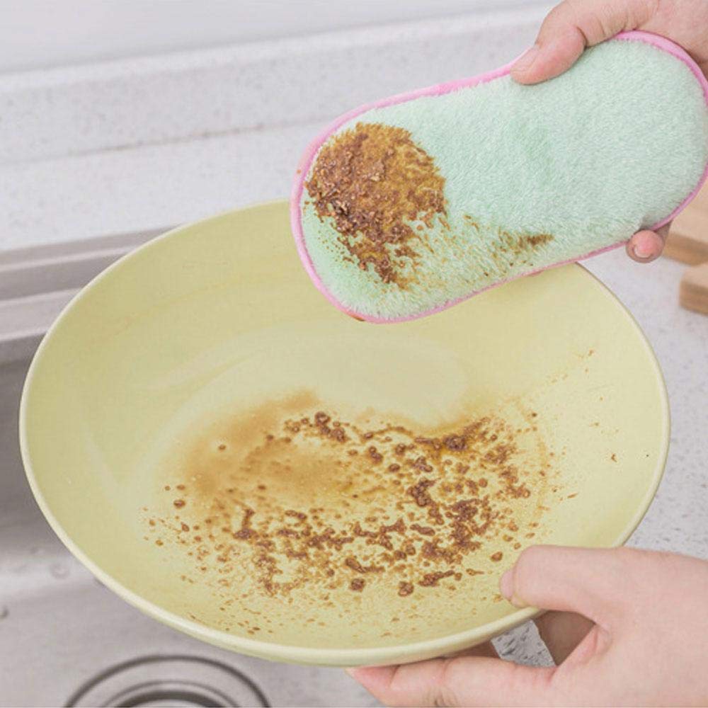Kitchen Double Side Cleaning Sponges Scouring Pads Household Cleaning Tools Washing Tools for Pans Pots Cookware Pack of 6