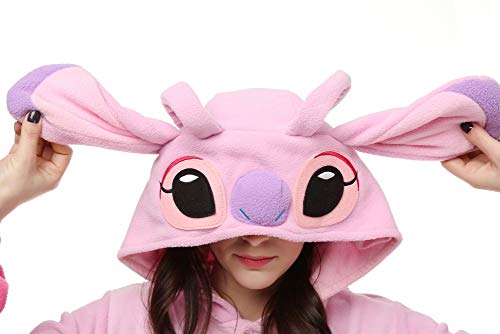 TSMY GLADCOS Halloween Costumes Unisex Pyjamas Stitch Onesie Pajamas Adult Large Pink