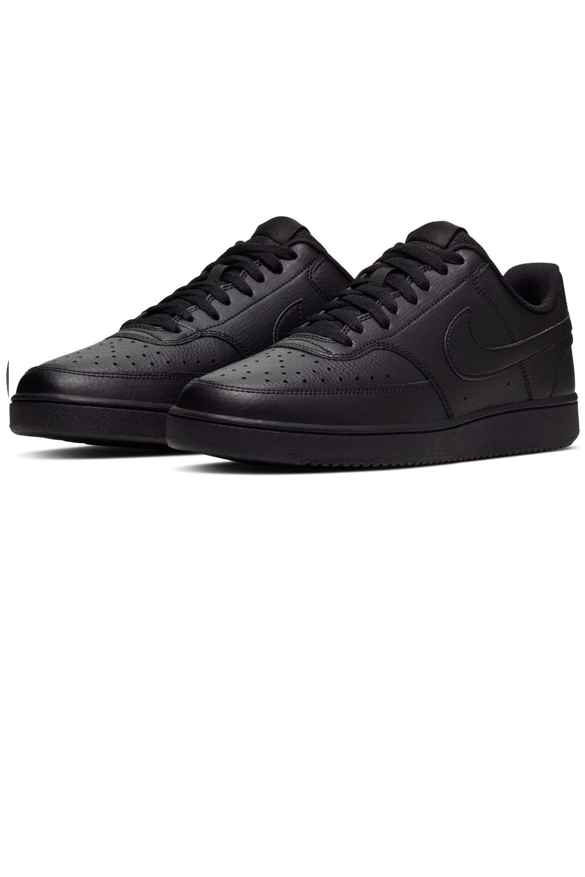 Nike Men's Court Vision Low Sneaker, Black/Black-Black, 10 Regular US