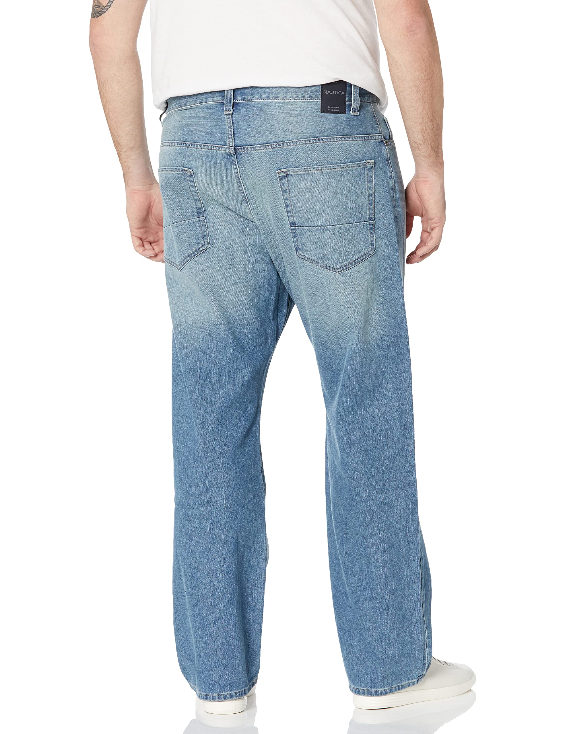 Nautica Men's Big and Tall Relaxed Fit Jean, Hook Line Blue, 46W x 30L