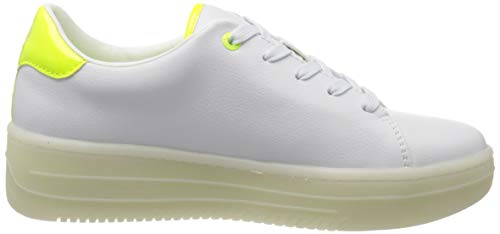 bugatti Women's 432866015057 Low-Top Sneakers, White White Yellow 2050, 8