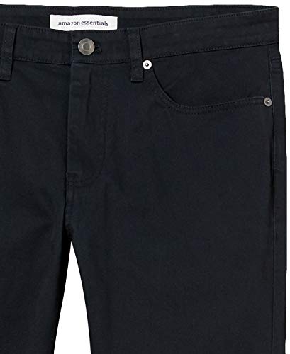 Amazon Essentials Slim Fit Khaki Pants for Men, 5-Pocket Stretch Twill 31W x 30L, Black