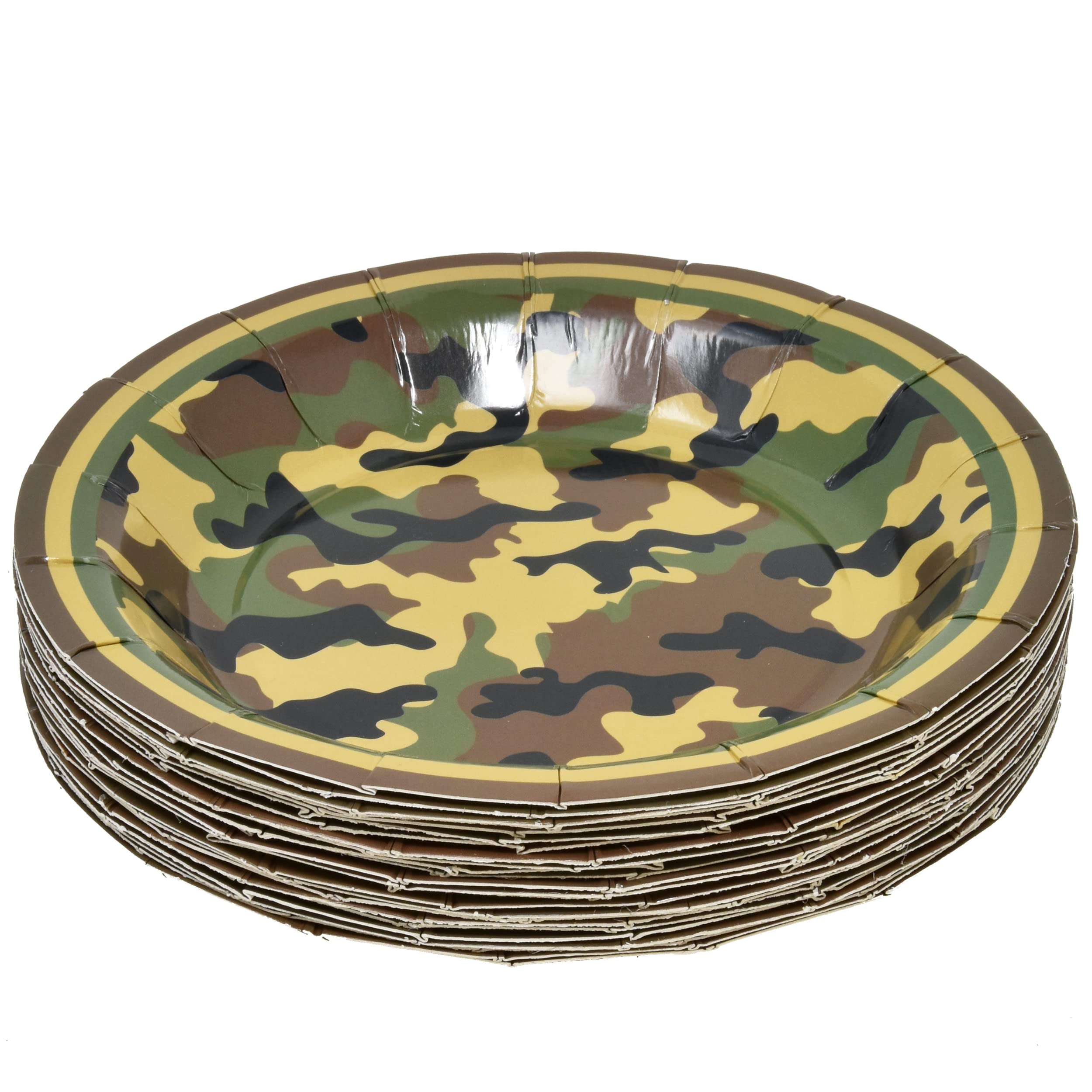 Gift Boutique 122 Pcs Camouflage Party Supplies Set Paper Plate Cup Napkin for Camo Hunting Army Military War Birthday Disposable Dinnerware Serves 24