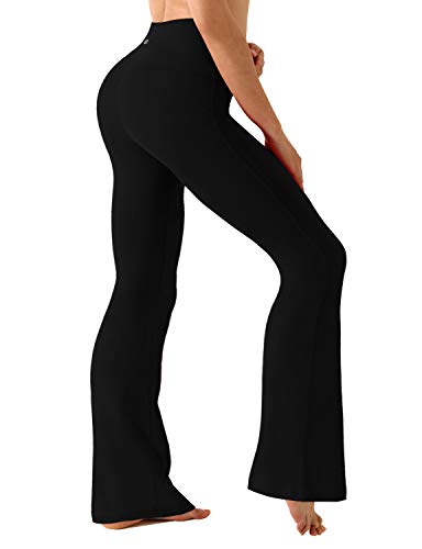BUBBLELIME 29"/31"/33"/35"/37" 4 Styles Women's High Waist Bootcut Yoga Pants - Basic Nylon_Black M-29 Inseam