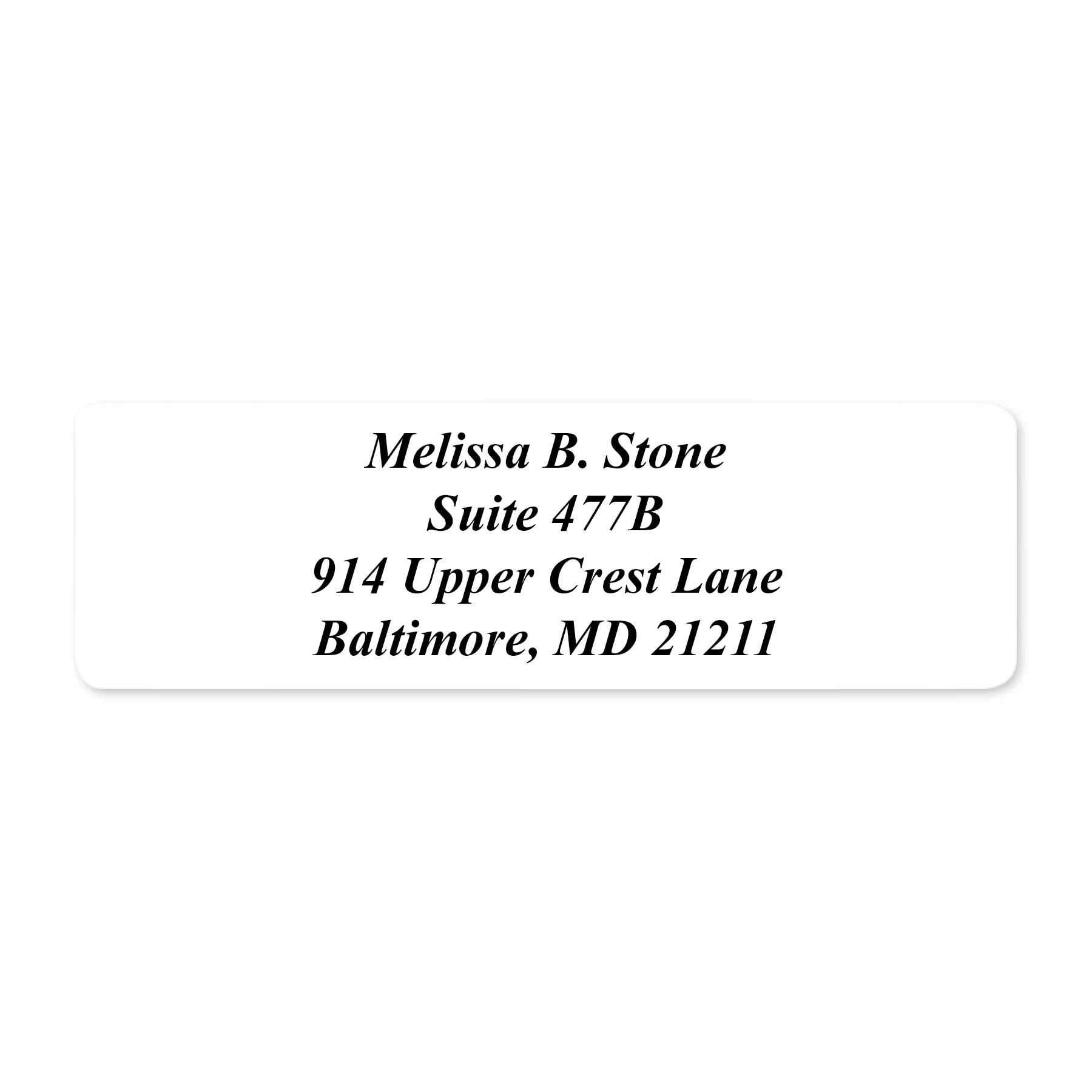 White Personalized Return Address Labels with Elegant Dispenser - Roll of 500 Custom Stickers