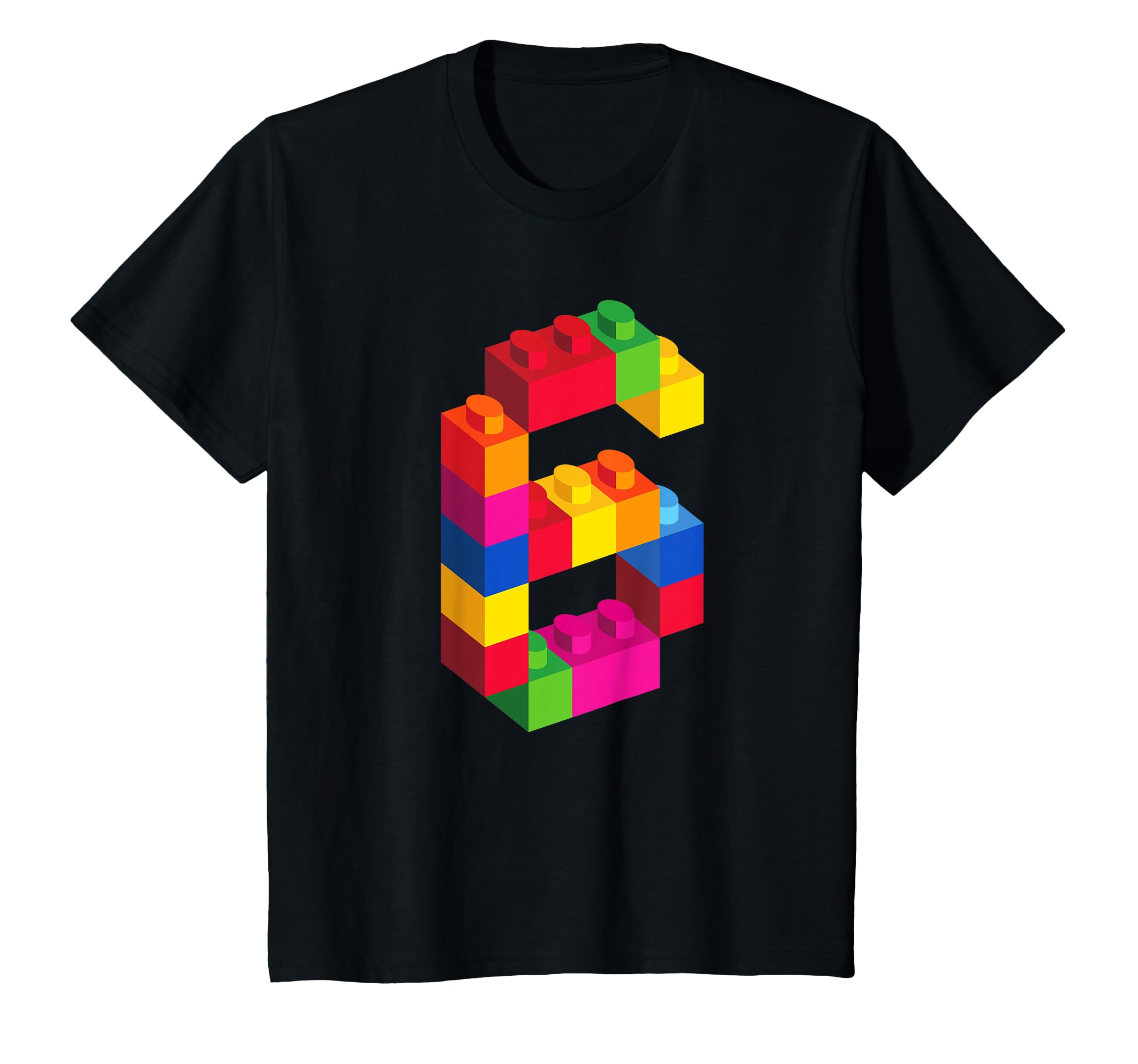 6 Year Old Building Blocks Birthday Bricks 6th Gift T-Shirt