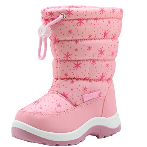 Apakowa Kid's Girls Cold Weather Snow Boots (Toddler/Little Kid) (8.5 M US Toddler, Pink2)