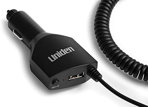 Uniden LRDACWM044 Radar Detector 12V DC Cig Adapter Power Cord w/Mute and USB Charging for R1, R3 & DFR Series