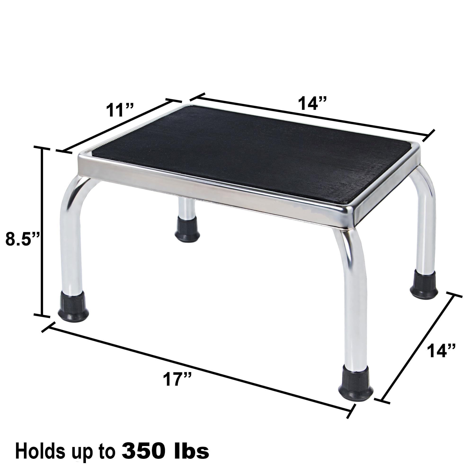 FSA/HSA Eligible, Vaunn Medical Foot Step Stool 350lbs Heavy-Duty Welded Steel Legs, Fully Welded Single Construction Frame, Anti-Skid Rubber Platform