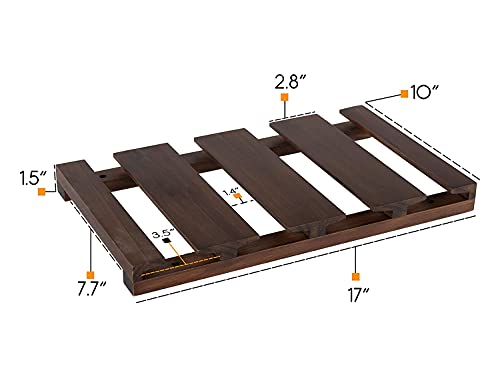 Rustic State Eze 4 Sectional Adjustable Wood Under Cabinet Wine Glass Holder Wine Glass Rack Hanging Shelf Stemware Bar Organizer - 12 Wine Glass Storage - 10 Inch Deep - Chestnut Stained
