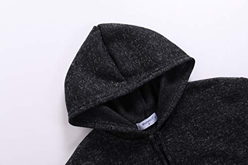 Monvecle Little to Big Boys' Fleece Long Sleeve Full Zip Hoodie Tracksuit Top + Sweatpant Jogger 2pcs Sets Black 7-8