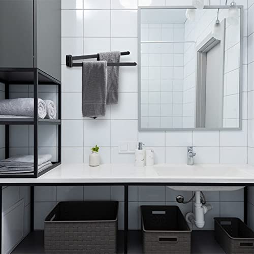 BGL Swivel Towel Rack Black Swivel Towel bar Movable Double Towel Rails Matt Rubber Black Bathroom Accessories