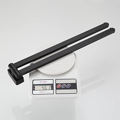 BGL Swivel Towel Rack Black Swivel Towel bar Movable Double Towel Rails Matt Rubber Black Bathroom Accessories
