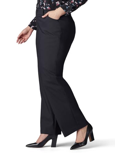 Lee Women's Plus Size Ultra Lux Comfort with Flex Motion Trouser Pant Black 20W, 20 Petite