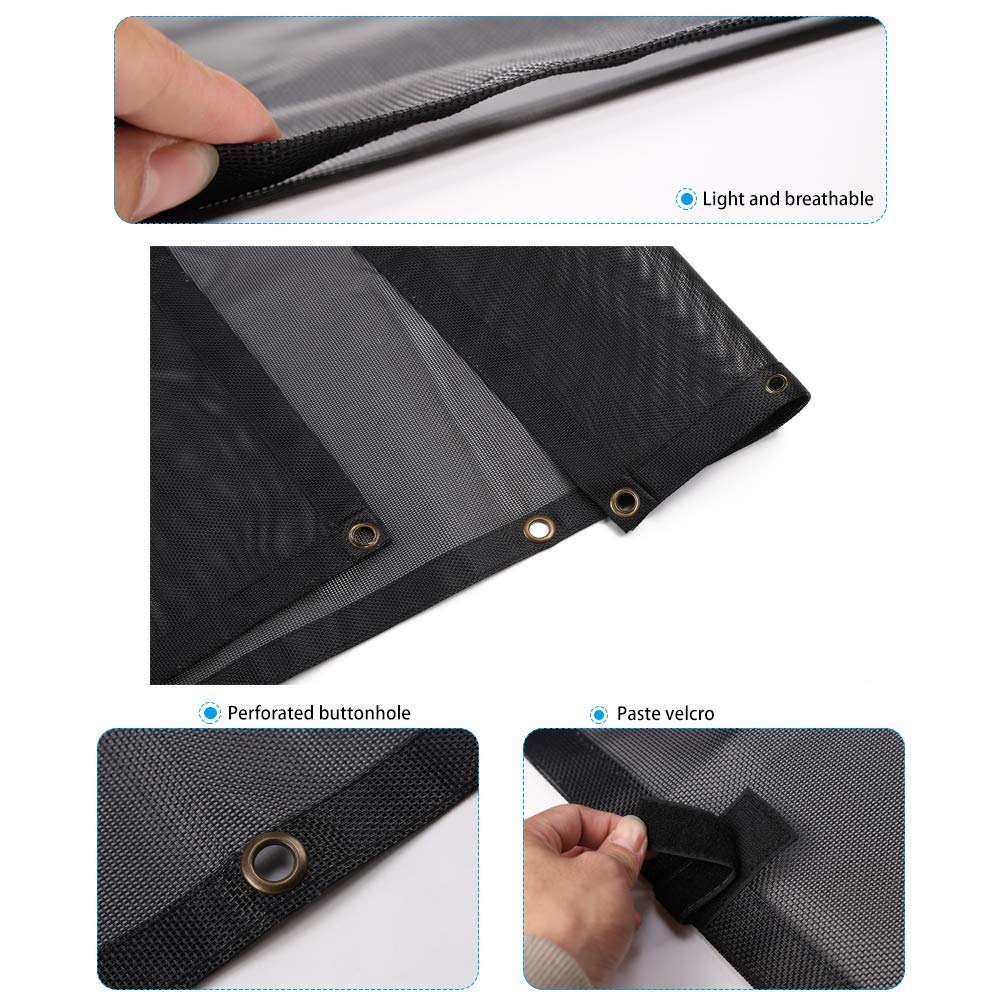 Voodonala Top Roof Mesh Sunshade Cover for Jeep TJ UV Sun Shade Protection for Jeep Wrangler TJ 1996-2006