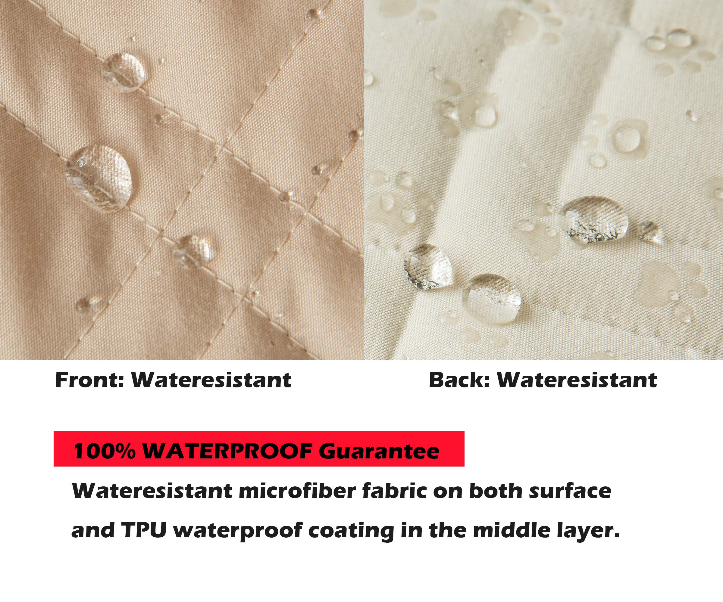 Ameritex Couch Sofa Slipcover 100% Waterproof Nonslip Quilted Furniture Protector for Dogs, Children, Pets, Machine Washable (Beige, 68")