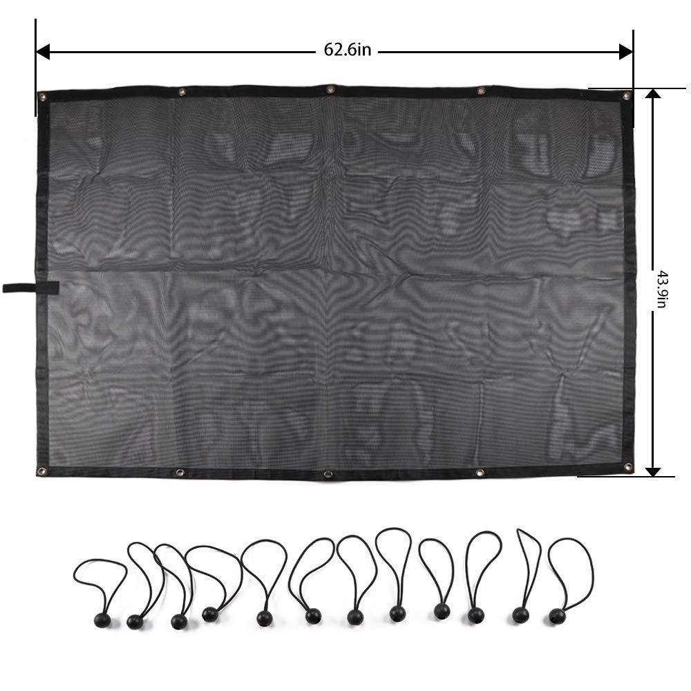 Voodonala Top Roof Mesh Sunshade Cover for Jeep TJ UV Sun Shade Protection for Jeep Wrangler TJ 1996-2006