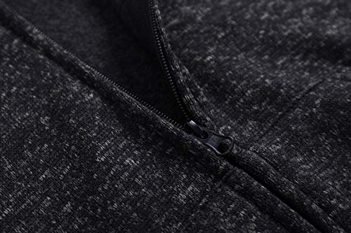 Monvecle Little to Big Boys' Fleece Long Sleeve Full Zip Hoodie Tracksuit Top + Sweatpant Jogger 2pcs Sets Black 7-8