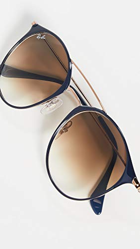 Ray-Ban RB3546 Round Sunglasses, Dark Blue On Copper/Clear Gradient Brown, 52 mm