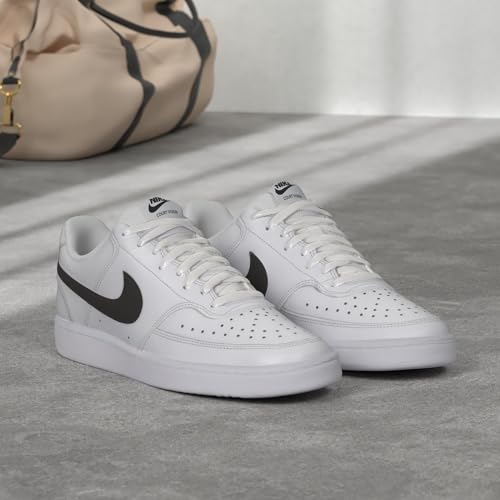Nike Men's Court Vision Low Sneaker, White/Blackwhite, 13.5