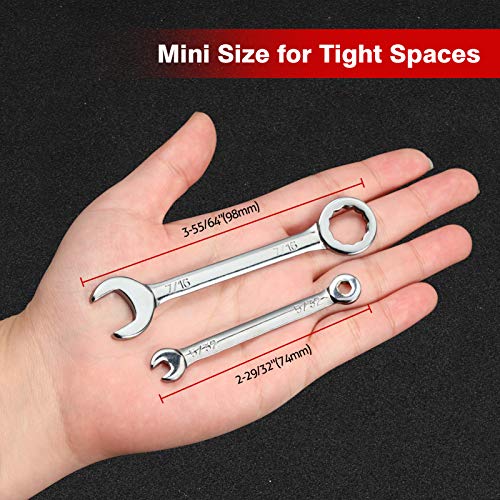 SPEEDWOX Mini SAE Wrench Set, 10-Piece, Open/Box End, Made of High Carbon Steel, Heat Treated for Strength and Durability