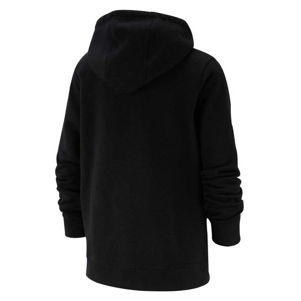 Nike Boy's NSW Club Full Zip Hoodie, Black/Black/White, Medium