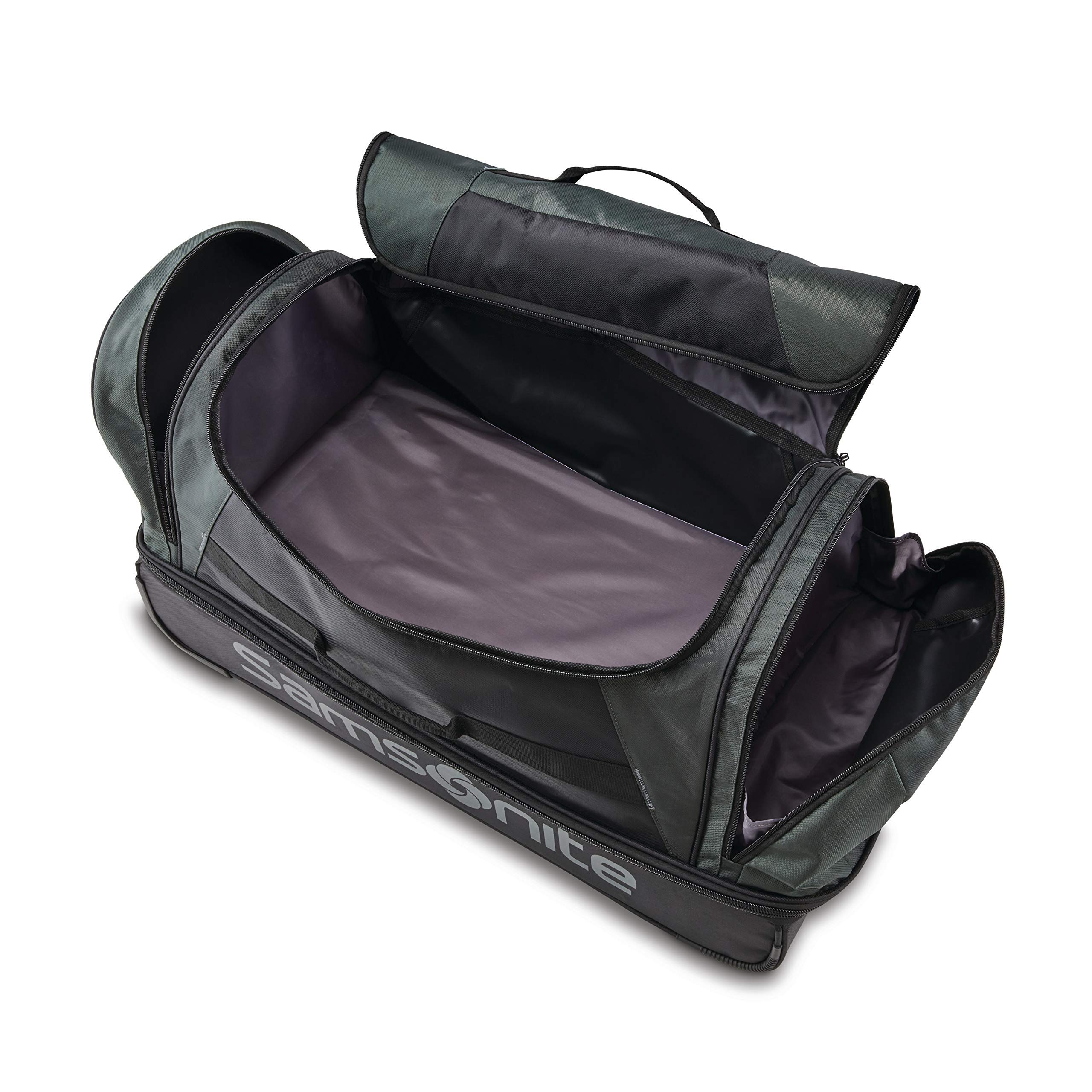 Samsonite Andante 2 Wheeled Duffel Bag – 22-Inch Durable Rolling Luggage with Inline Skate Wheels, Push-Button Handle & Spacious Compartments – Travel-Friendly and Lightweight - Moss Green/Black