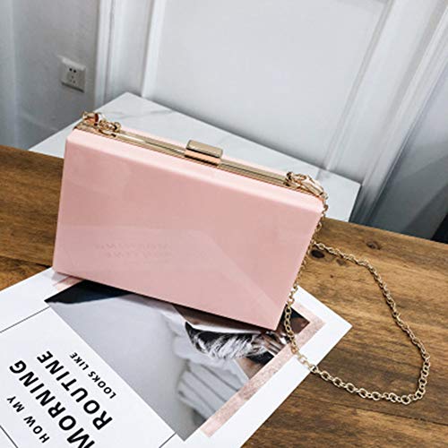L-COOL Cute Acrylic Shoulder Bag Crossbody Bag Evening Clutch Purse Handbag With 2 Gold Chain For Women (Pink)