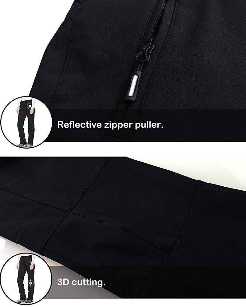 Outdoor Ventures Women's Sleek Waterproof Softshell Fleece Lined Ski Snow Insulated High Rise Hiking Pants with Bottom Zipper