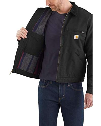 Carhartt mens Duck Detroit Jacket (Regular and Big & Tall Sizes) Work Utility Outerwear, Black, XX-Large US