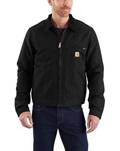 Carhartt mens Duck Detroit Jacket (Regular and Big & Tall Sizes) Work Utility Outerwear, Black, XX-Large US