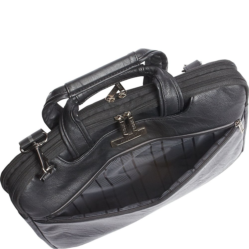 Kenneth Cole Reaction ProTec Faux Pebbled Leather Slim 16" Laptop Business Briefcase / Tablet Bag, Black