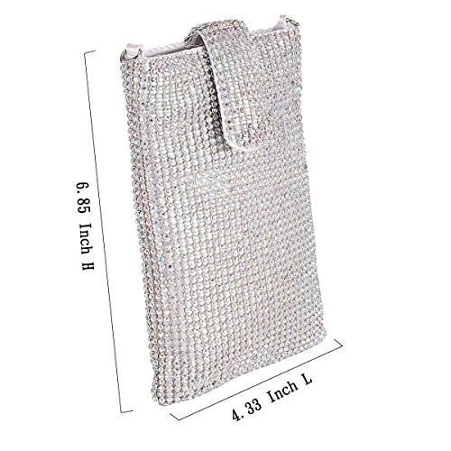 Evening Handbags Clutch Purses for Women Crystal Rhinestone Small Crossbody Bag Cell Phone Purse Wallet in ABcolour
