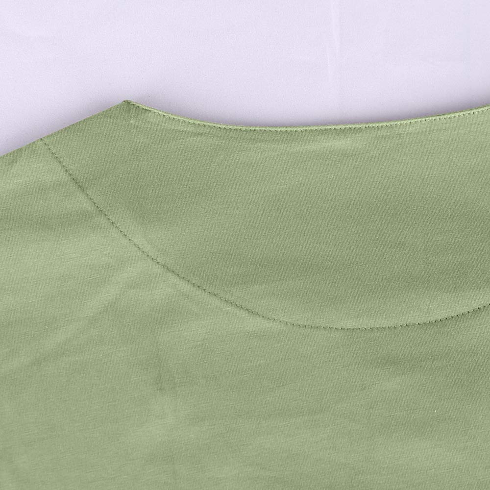 Muscle Alive Mens Summer Casual Short Sleeve Henleys T-Shirt Single Button Placket Plain Shirts Light Green Color Size L