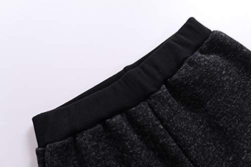 Monvecle Little to Big Boys' Fleece Long Sleeve Full Zip Hoodie Tracksuit Top + Sweatpant Jogger 2pcs Sets Black 7-8